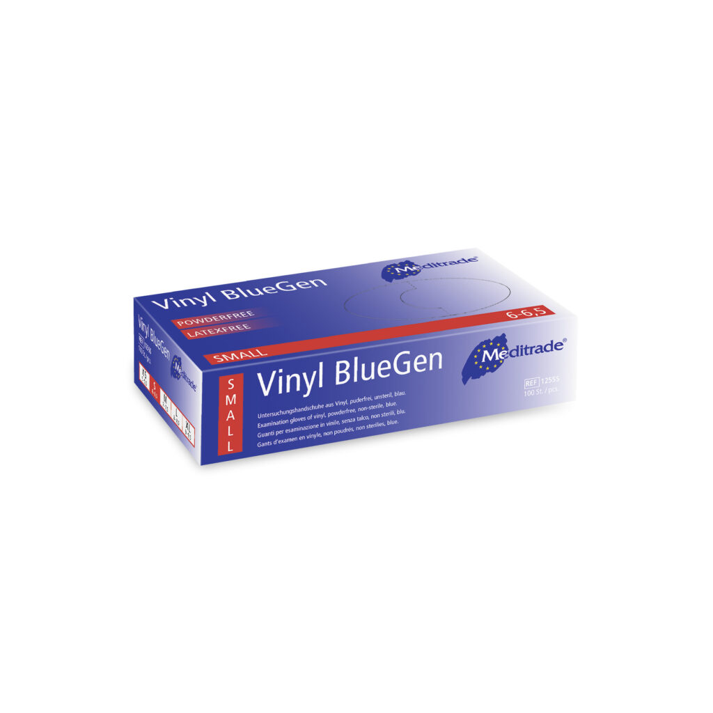 Vinyl BlueGen (Blue) Powder Free Gloves – Small – Purcho