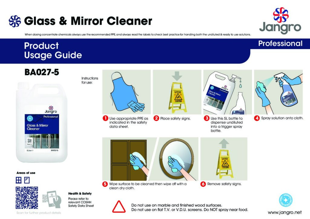 Jangro Professional Glass & Mirror Cleaner – 5L – Purcho